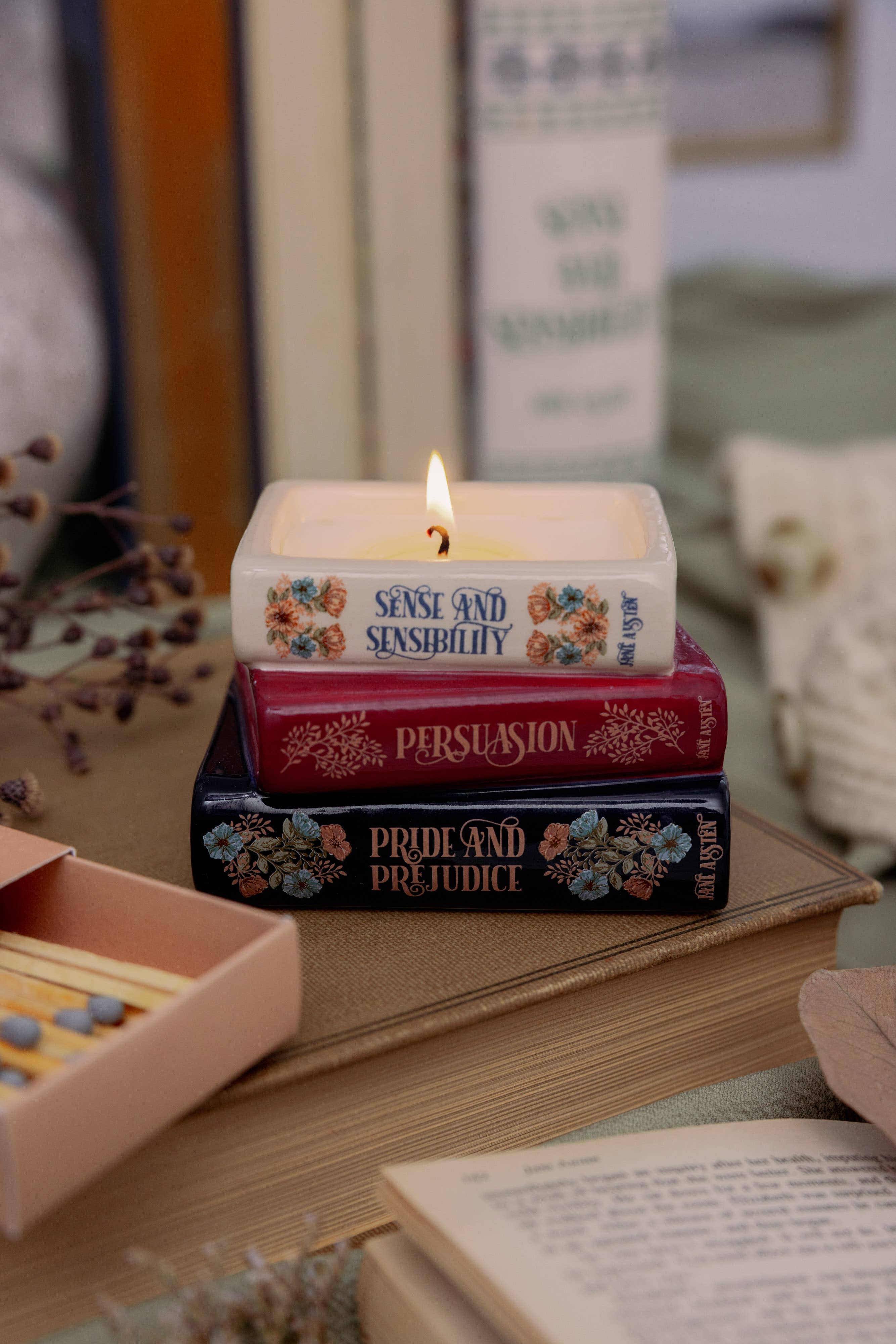 Bookstack Candle, Jane Austen – Thirst Books